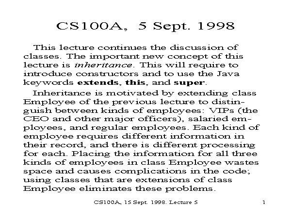 CS100A, 5 Sept. 1998