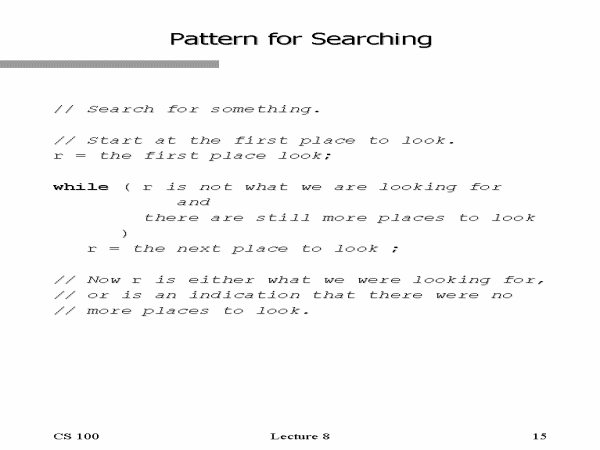 Pattern for Searching