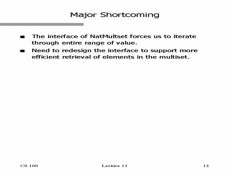 Major Shortcoming