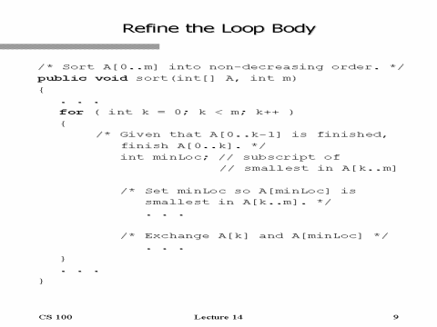 Refine the Loop Body