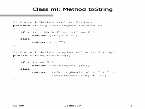 Class ml: Method toString