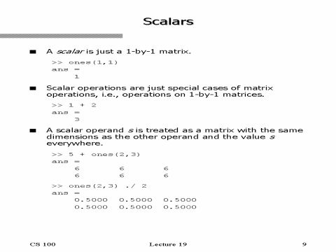 Scalars