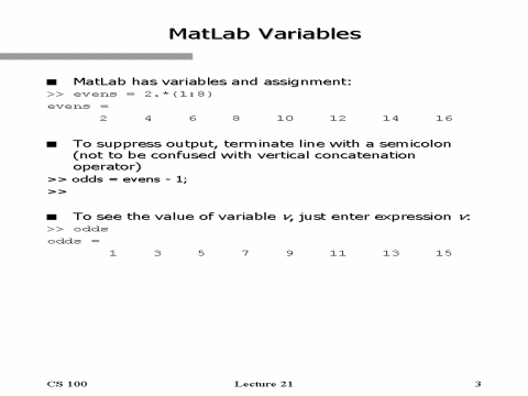MatLab Variables