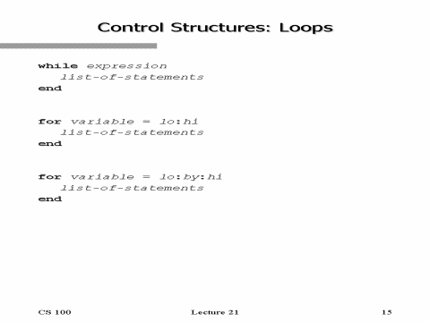 Control Structures: Loops