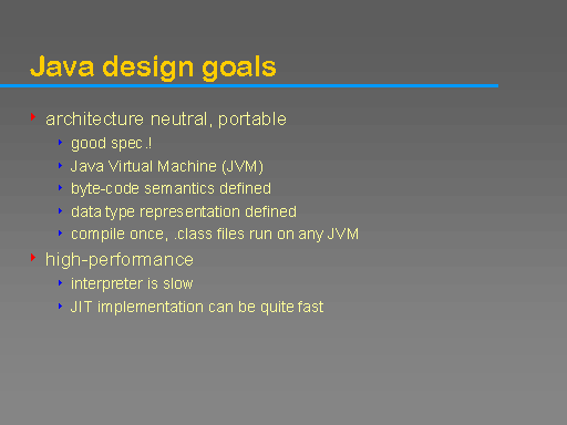 Java design goals
