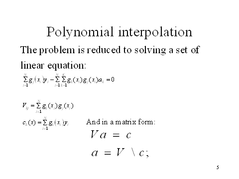 Polynomial interpolation