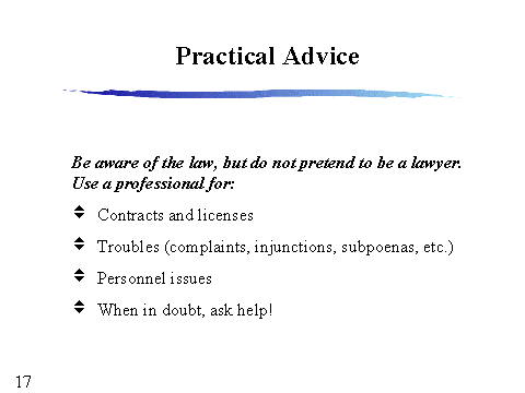Practical Advice